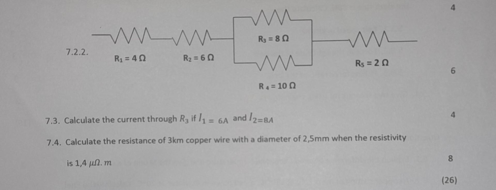 Solved 7 3 Calculate The Current Through R3 If I1 6 A And