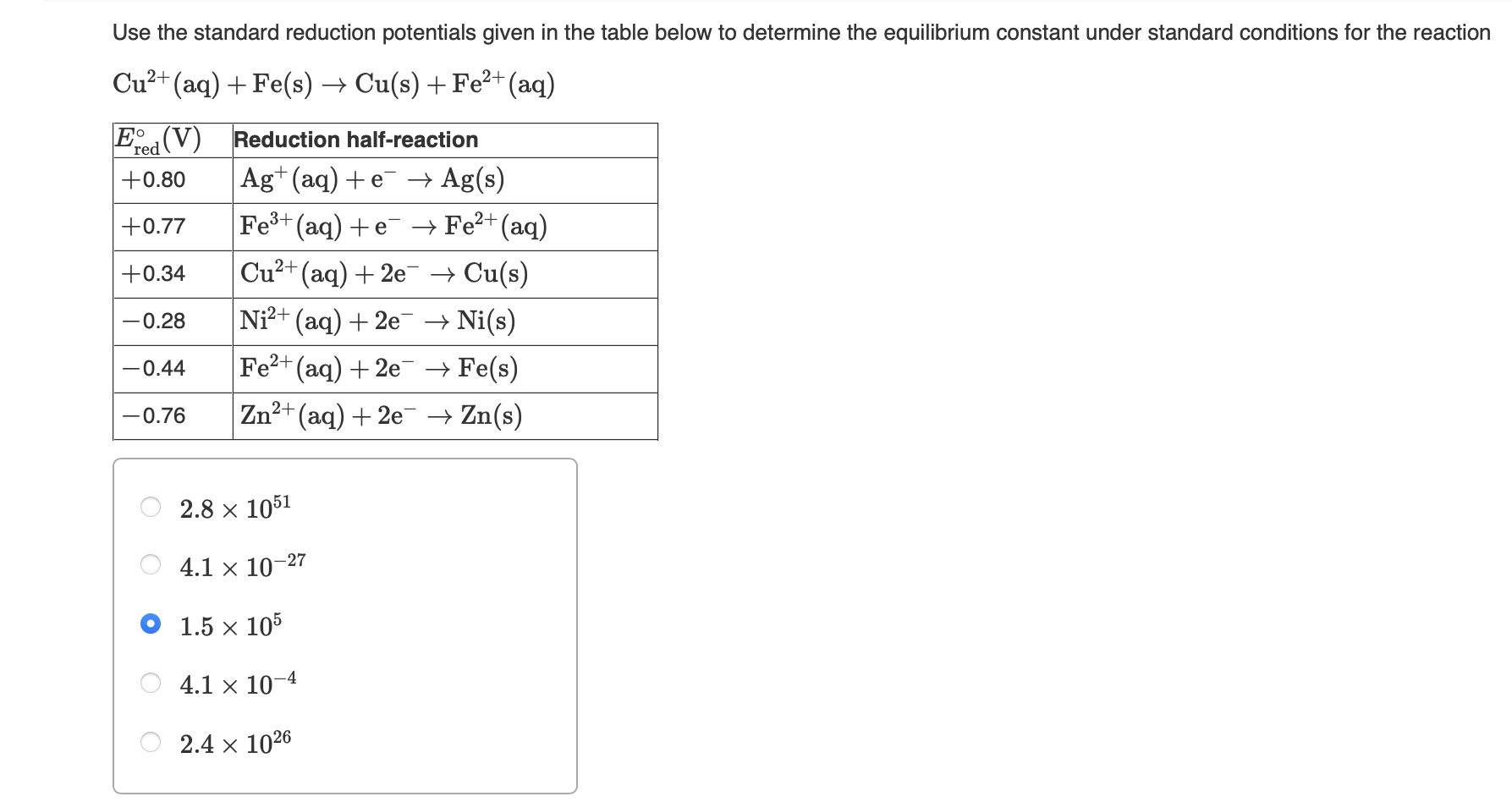 Solved Use the standard reduction potentials given in the | Chegg.com