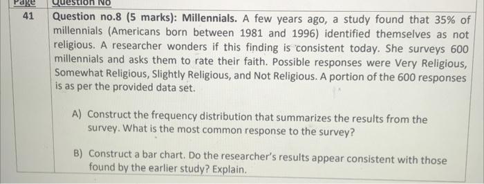 Solved Page Question No 41 Question no.8 (5 marks): | Chegg.com