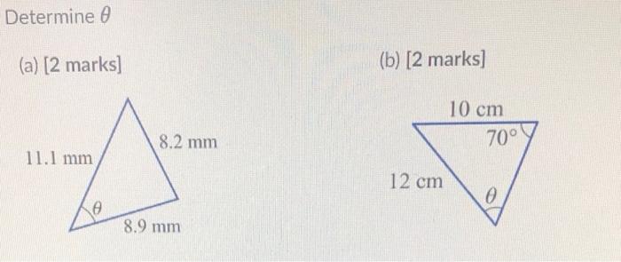 Solved Determine θ (a) [2 marks] (b) [2 marks] | Chegg.com