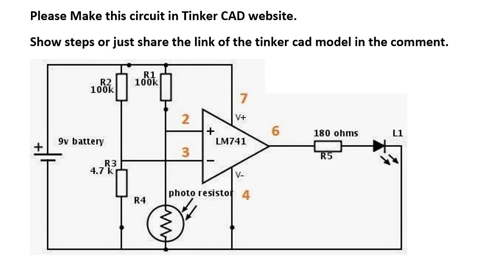 Solved Please Make this circuit in Tinker CAD website. Show | Chegg.com