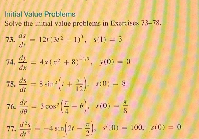 Initial Value Problems Solve The Initial Value