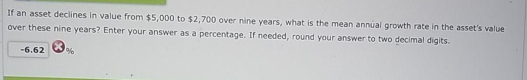 Solved If an asset declines in value from $5,000 to $2,700 | Chegg.com