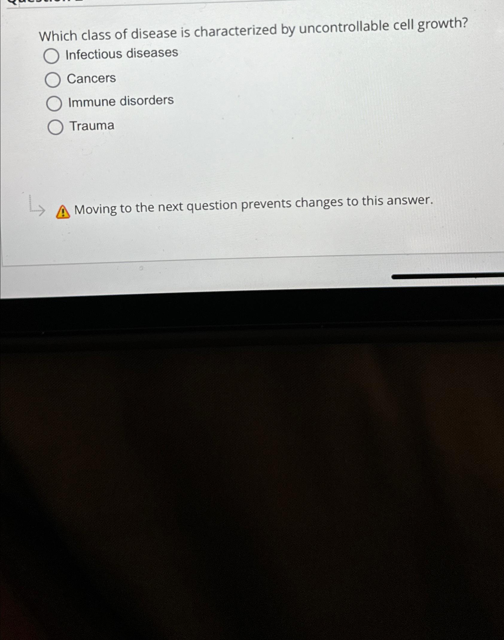 Solved Which class of disease is characterized by | Chegg.com