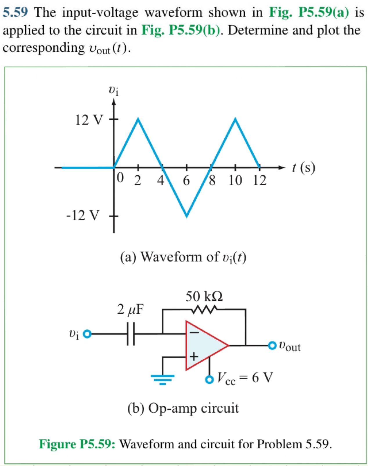 Solved 5.59 ﻿The input-voltage waveform shown in Fig. | Chegg.com