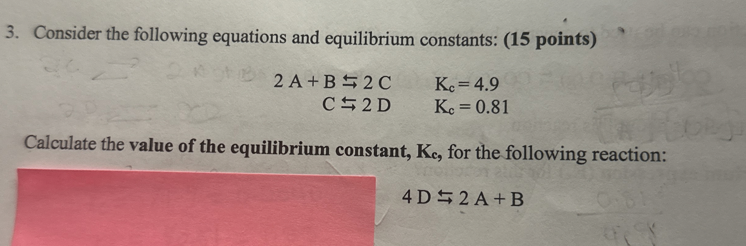 Solved Consider the following equations and equilibrium | Chegg.com
