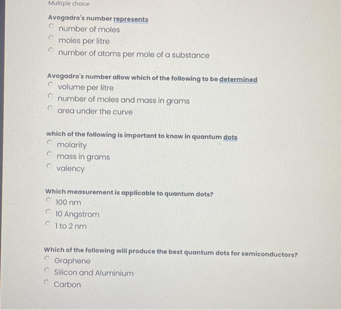 Solved Avogadro's number represents number of moles moles | Chegg.com