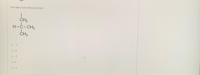 The side chain of leucine Leul H-C-CH₂ What is the | Chegg.com