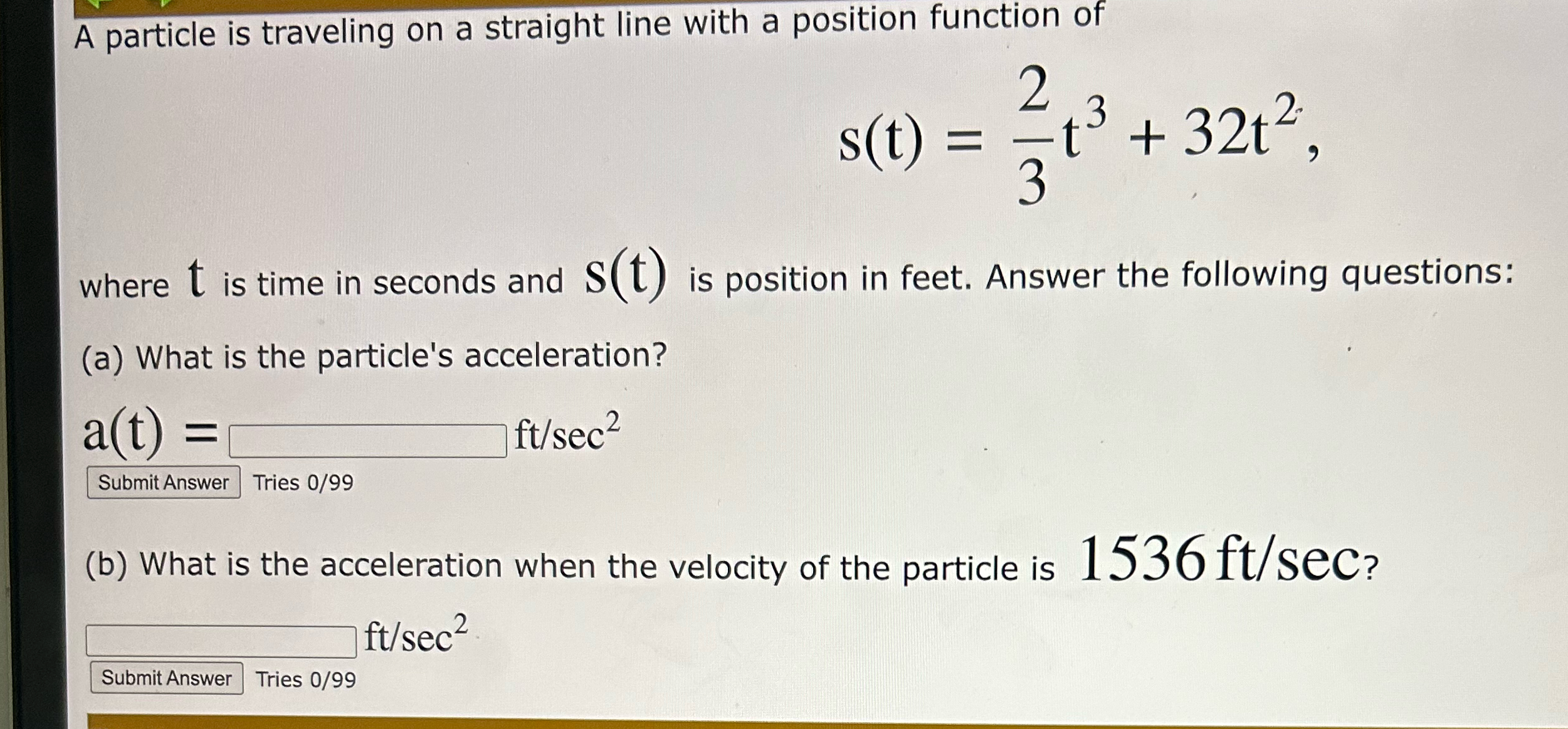Solved A particle is traveling on a straight line with a | Chegg.com
