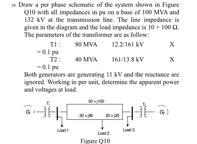 Solved Q10 with all impedances in pu on a base of 100 MVA | Chegg.com