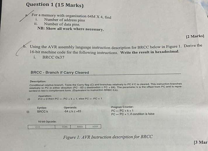 Solved Question 1 ( 15 Marks)3. For a memory with | Chegg.com Solved Question 1 ( 15 Marks)3. For a memory with | Chegg.com