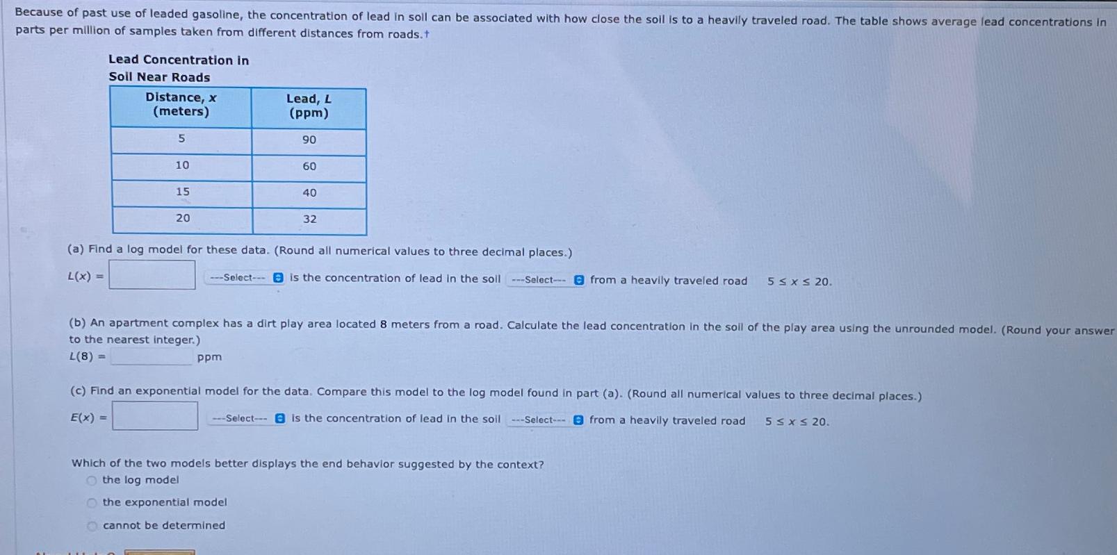 Solved parts per million of samples taken from different | Chegg.com