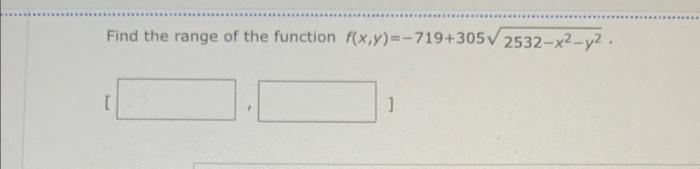 Solved Find the range of the function | Chegg.com