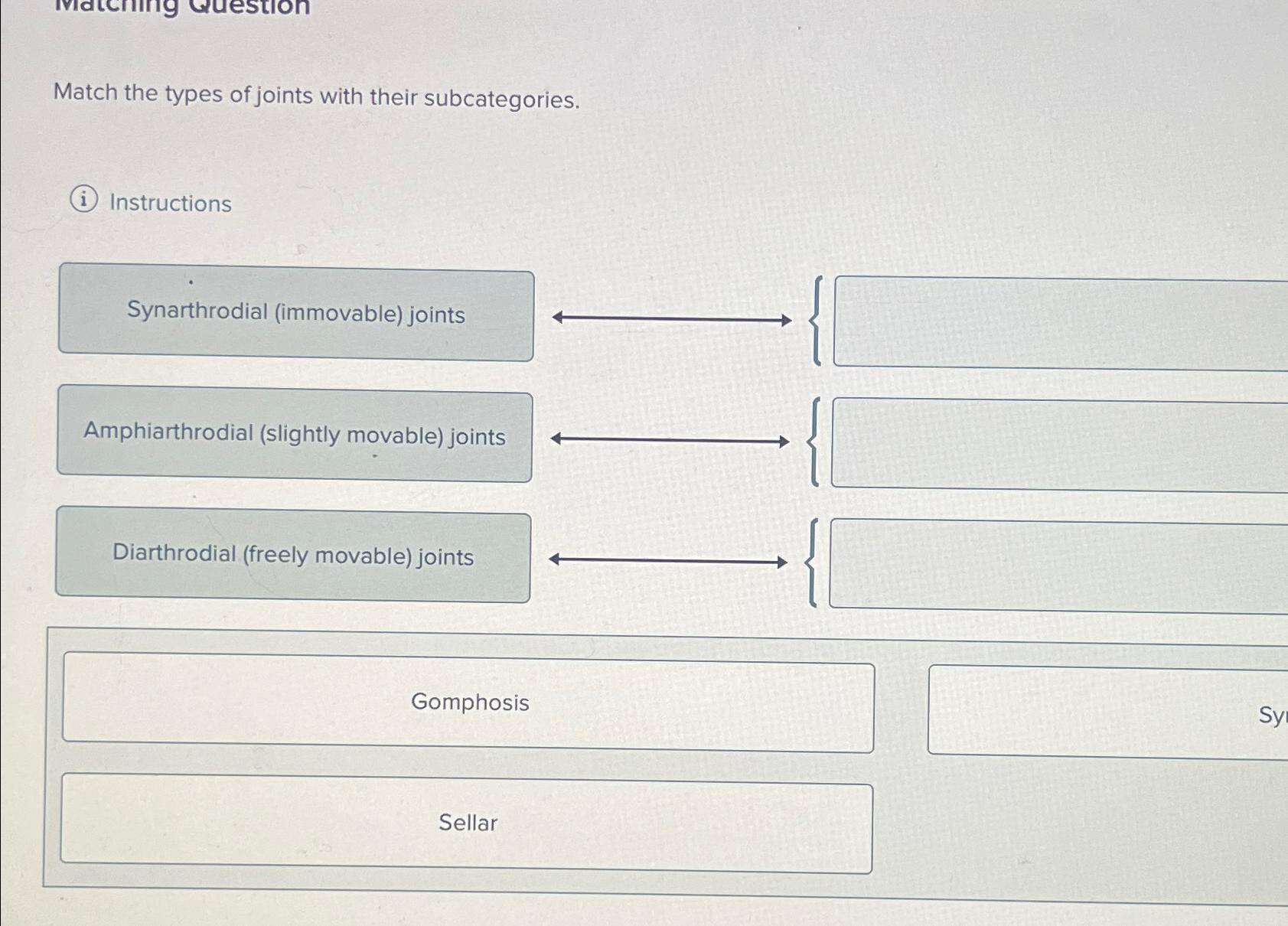 Solved Match the types of joints with their | Chegg.com