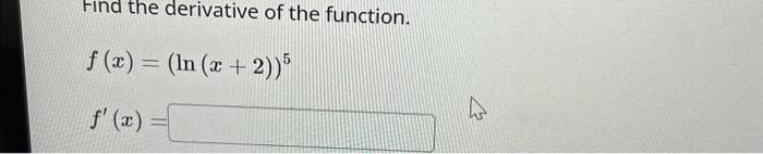 Solved Find the derivative of the function. | Chegg.com