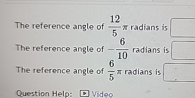 Solved The reference angle of 125π ﻿radians is ﻿The | Chegg.com