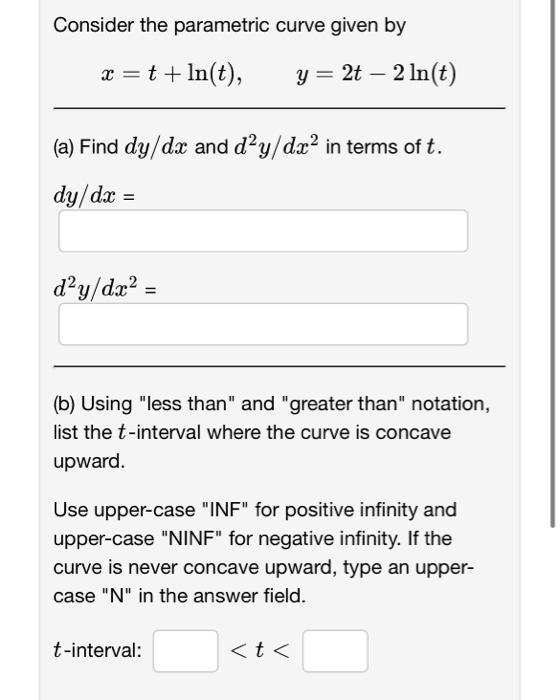 Solved Consider the parametric curve given by | Chegg.com