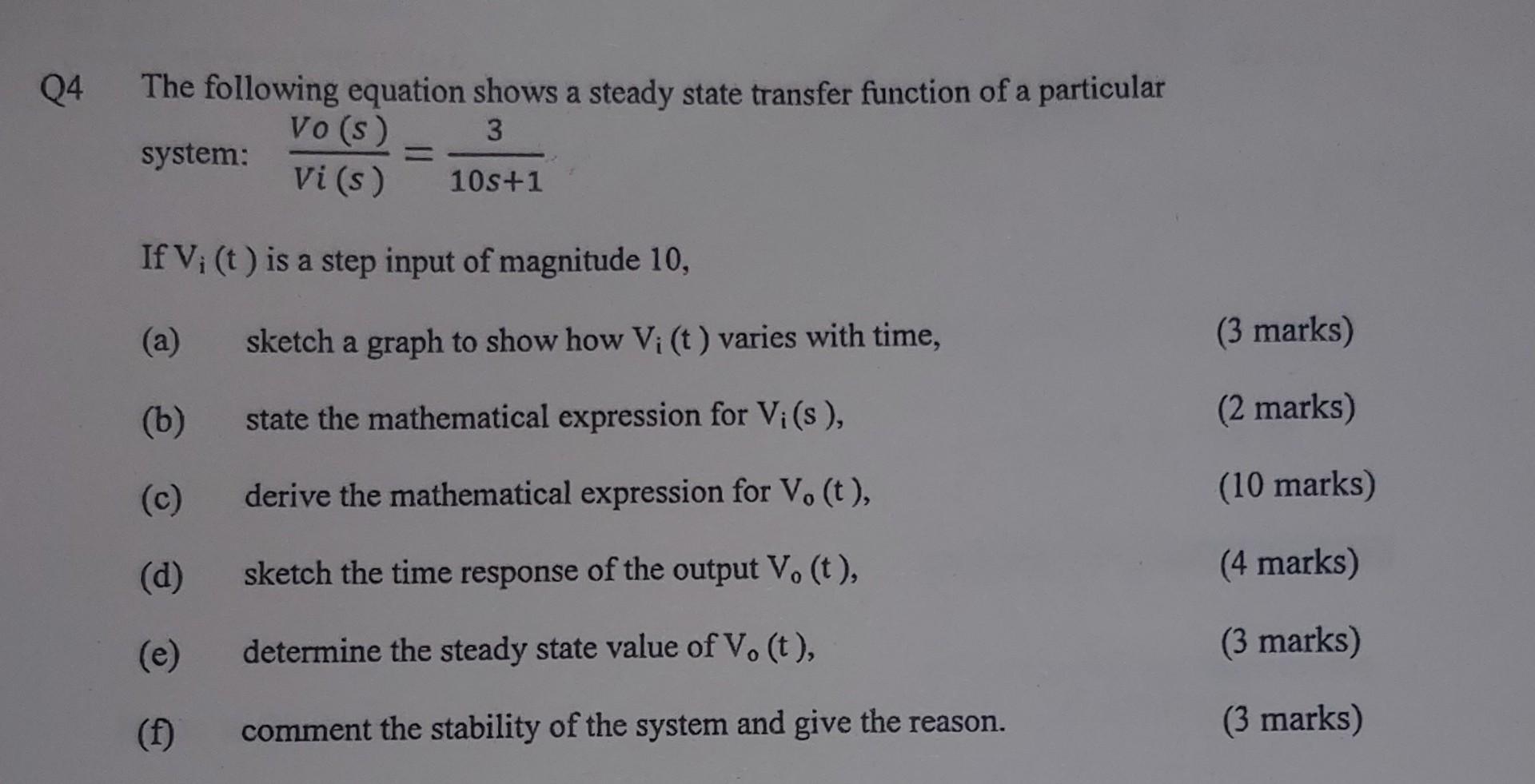 Solved 04 The following equation shows a steady state | Chegg.com