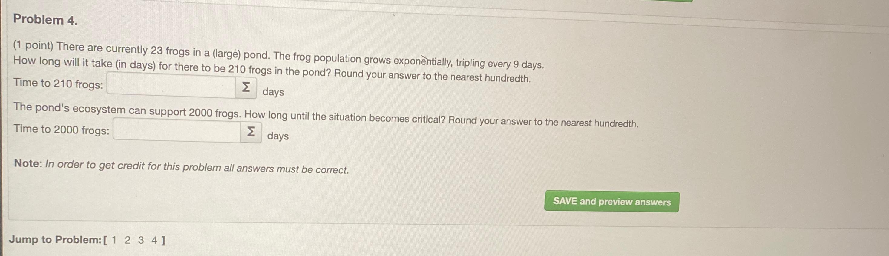 Solved Problem 4.(1 ﻿point) ﻿There are currently 23 ﻿frogs | Chegg.com