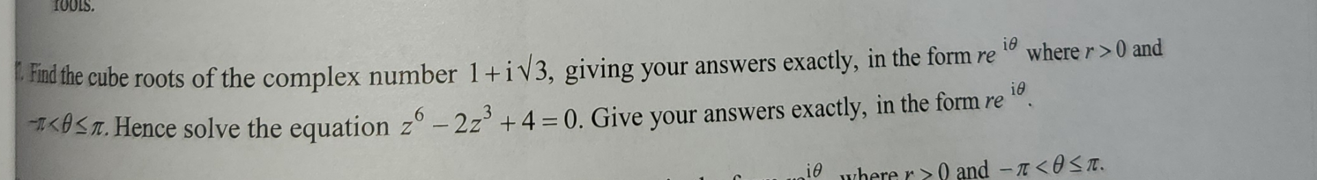Find the cube roots of the complex number 1+i32, | Chegg.com
