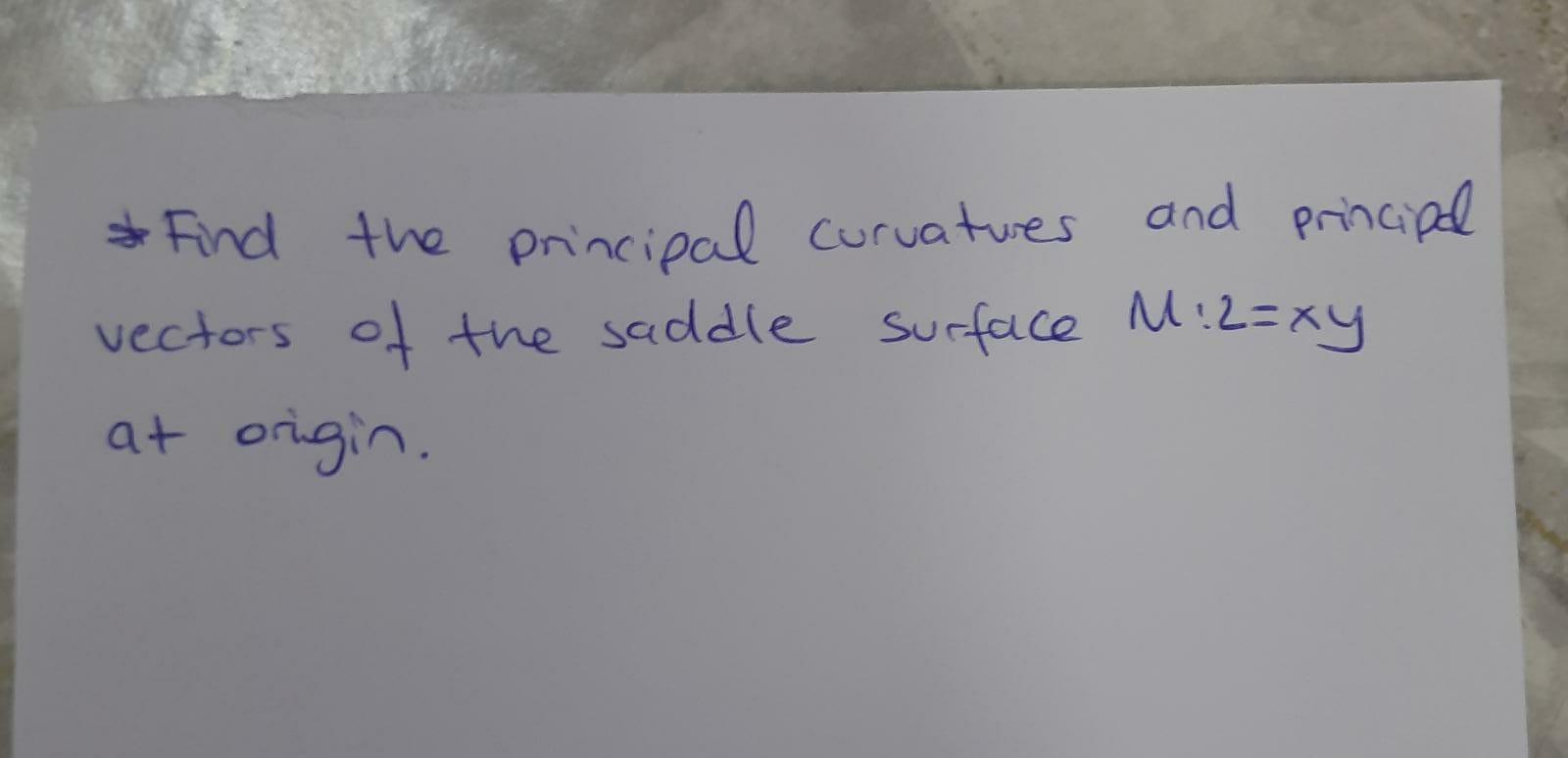 Solved Find the principal curvatures and principal vectors | Chegg.com