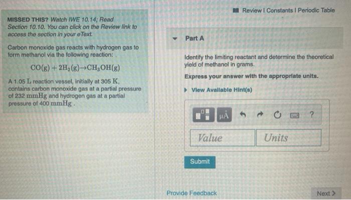Solved Review 1 Constants Periodic Table Part A MISSED THIS? | Chegg.com