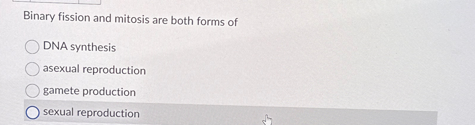 Solved Binary fission and mitosis are both forms ofDNA | Chegg.com