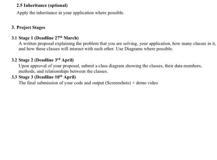 Solved Cccs 121 Object Oriented Programming 1 Course Project 