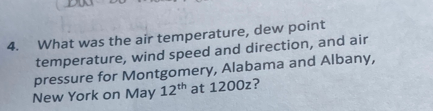 Solved What was the air temperature, dew point temperature, | Chegg.com