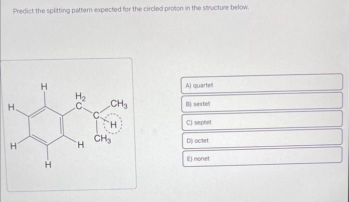 Solved Predict The Splitting Pattern Expected For The 