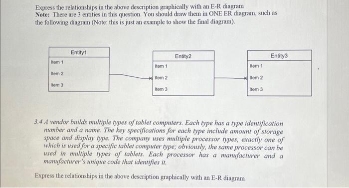 Solved Express the relationships in the above description | Chegg.com