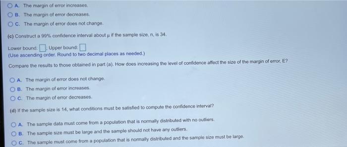 Solved A simple random sample of size n is drawn. The sample | Chegg.com