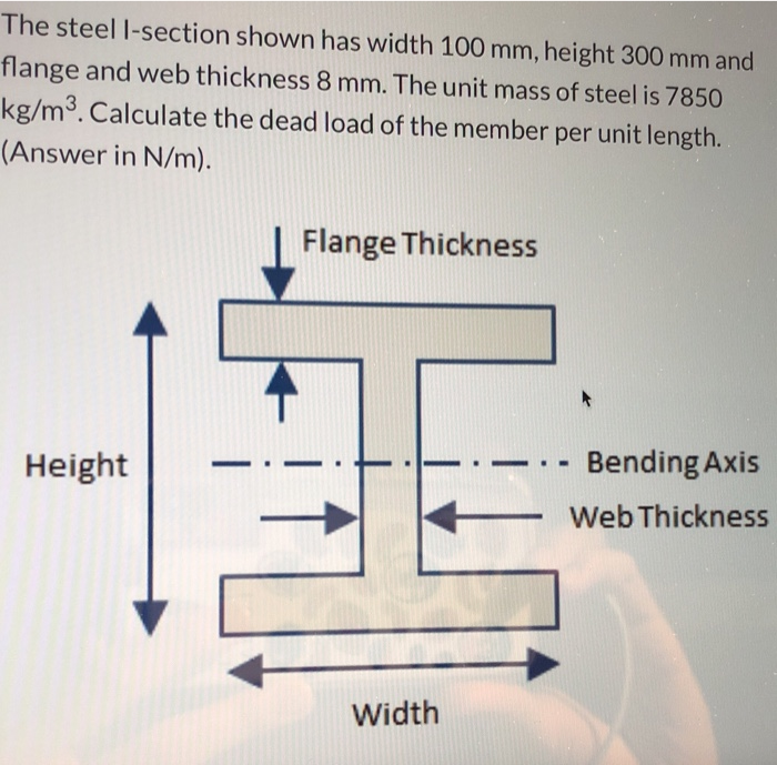 Solved The steel l-section shown has width 100 mm, height | Chegg.com