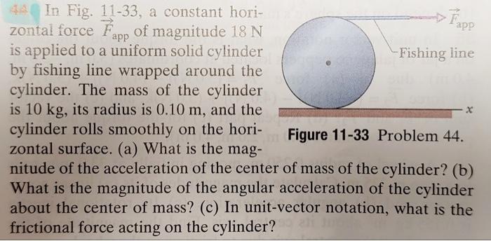 Solved In Fig. 11-33, a constant horizontal force Fapp of | Chegg.com