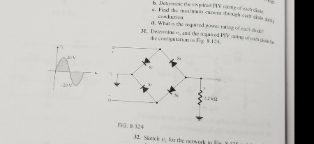 Solved determine the vo and PIV rating if each diode for the | Chegg.com