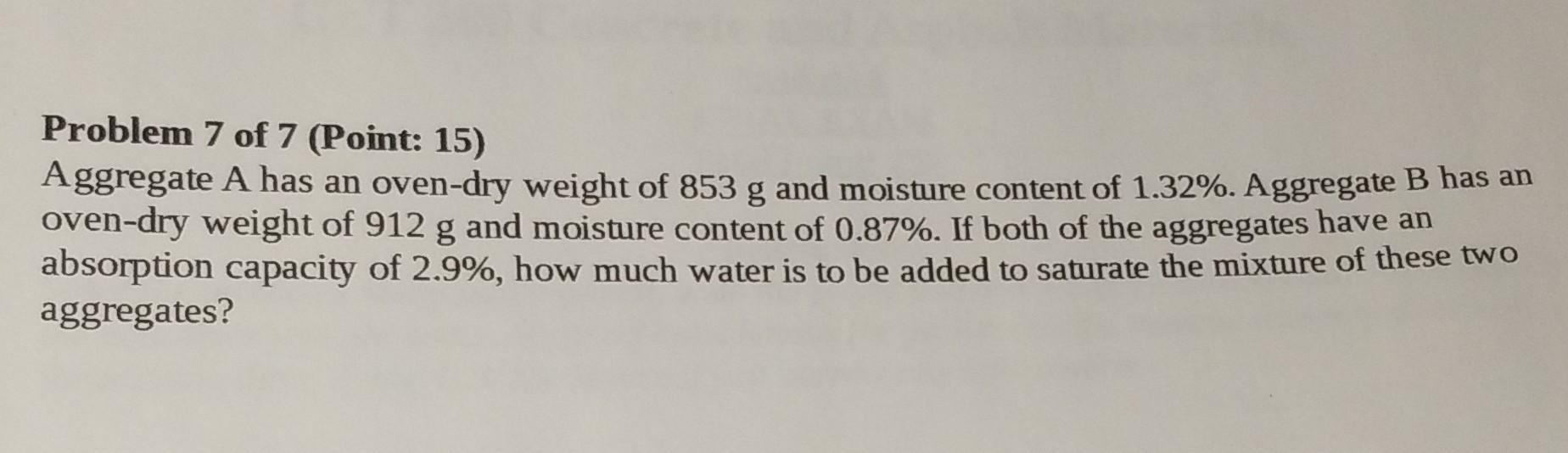 Solved Problem 7 of 7 (Point: 15) Aggregate A has an | Chegg.com