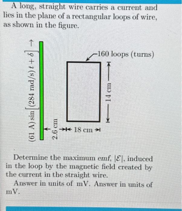 Solved A long, straight wire carries a current and lies in | Chegg.com