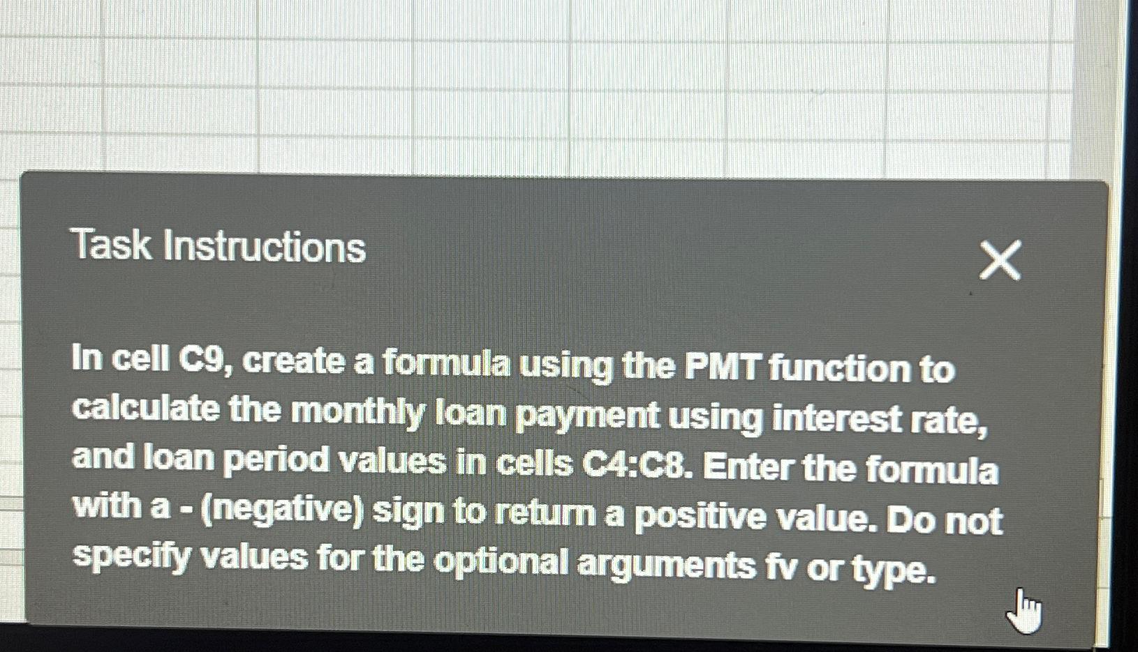 Solved Task InstructionsIn cell C9, ﻿create a formula using | Chegg.com