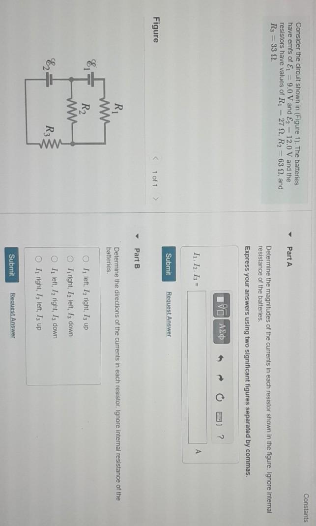 Solved Constants Part A Consider the circuit shown in | Chegg.com