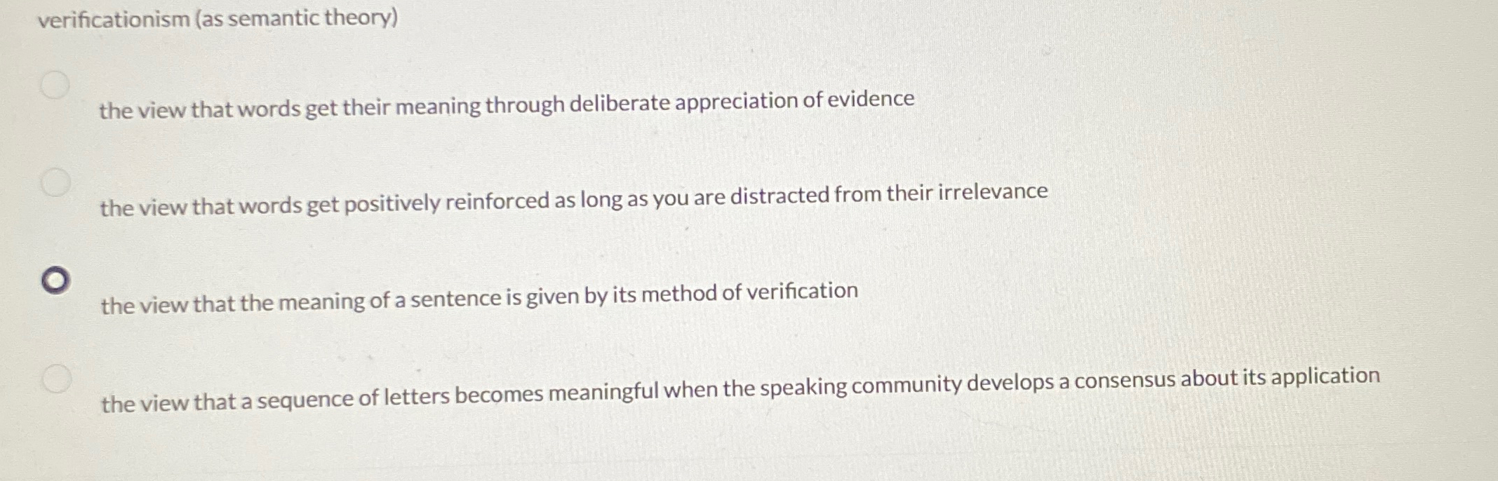 Solved verificationism (as semantic theory)the view that | Chegg.com