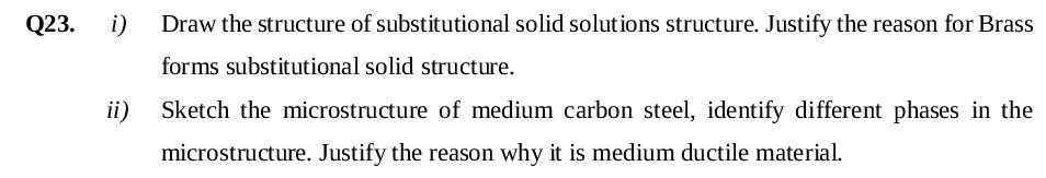 Solved Q23. i) Draw the structure of substitutional solid | Chegg.com