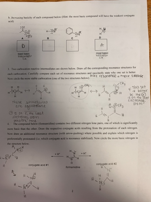 Solved b. Increasing basicity of each compound below (Hint: | Chegg.com