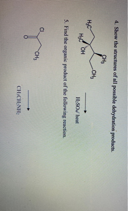 Solved 4. Show the structures of all possible dehydration | Chegg.com