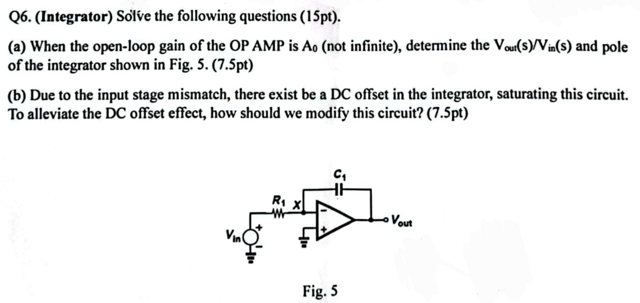 Solved Q6. (Integrator) ﻿Solve the following questions | Chegg.com