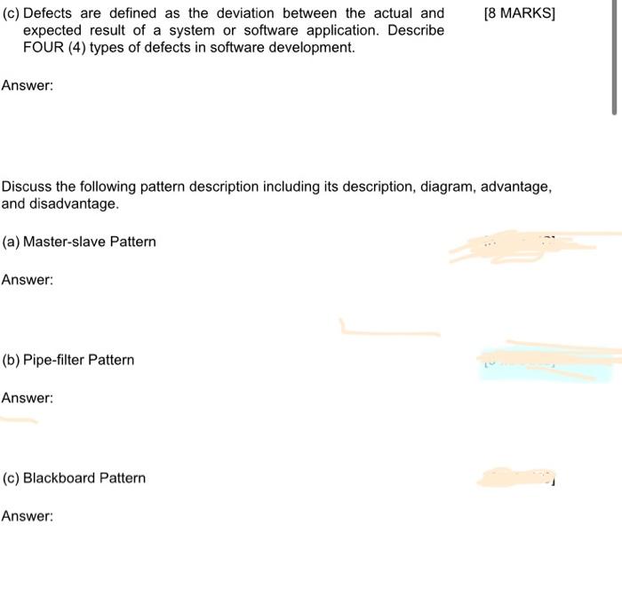 Solved (c) Defects are defined as the deviation between the | Chegg.com