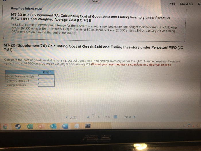 Solved Help Save & Exit Su Required information M7-20 to 22 | Chegg.com