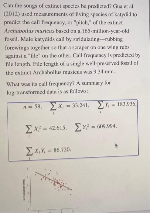Solved Can the songs of extinct species be predicted? Gua et | Chegg.com