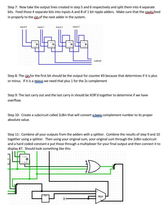 LOGISIM CALCULATOR ASSIGNMENT - Steps 1-11 plus an | Chegg.com