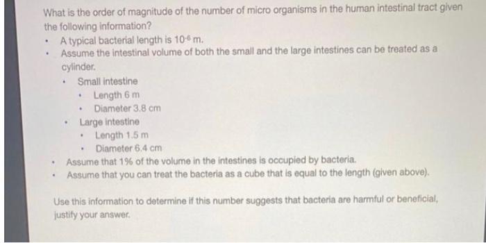 Solved What is the order of magnitude of the number of micro | Chegg.com
