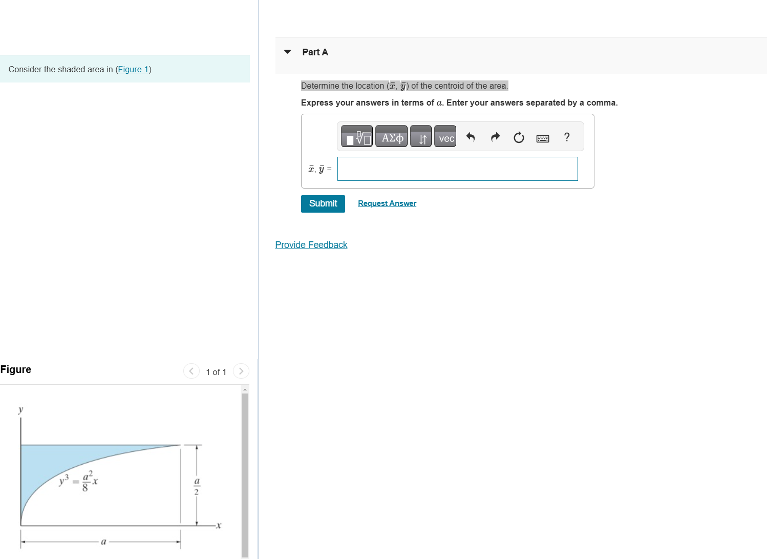 Solved Consider the shaded area in (Figure 1).Figure | Chegg.com